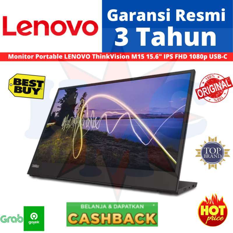 Jual Monitor Portable Lenovo Thinkvision M15 15.6 Ips Fhd 60hz Di ...