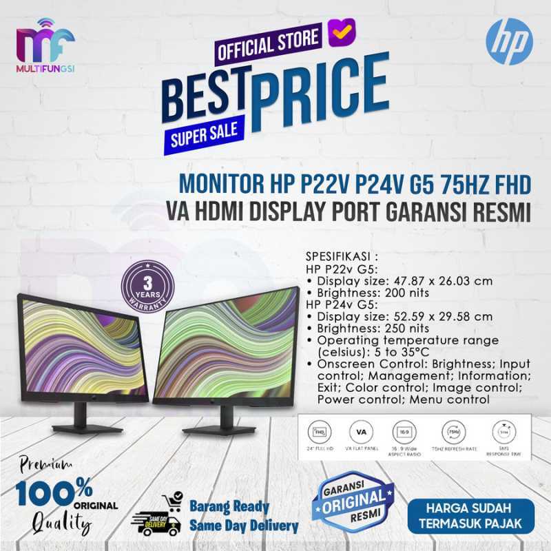 Jual Monitor Hp Led G5 P24v 24 1080p Fhd 5ms 75hz Va Hdmi Vga Di Seller ...