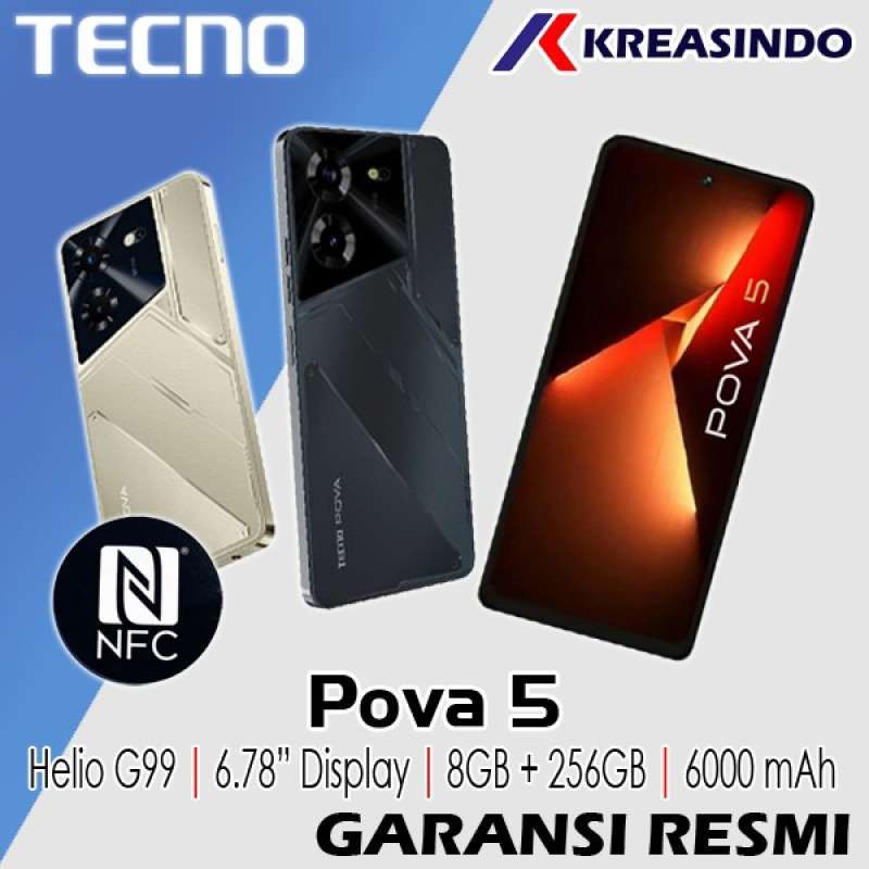Jual TECNO POVA 5 NFC 8/256 Ram 8GB Internal 256GB Garansi Resmi - 8/256 BLACK di Seller ...