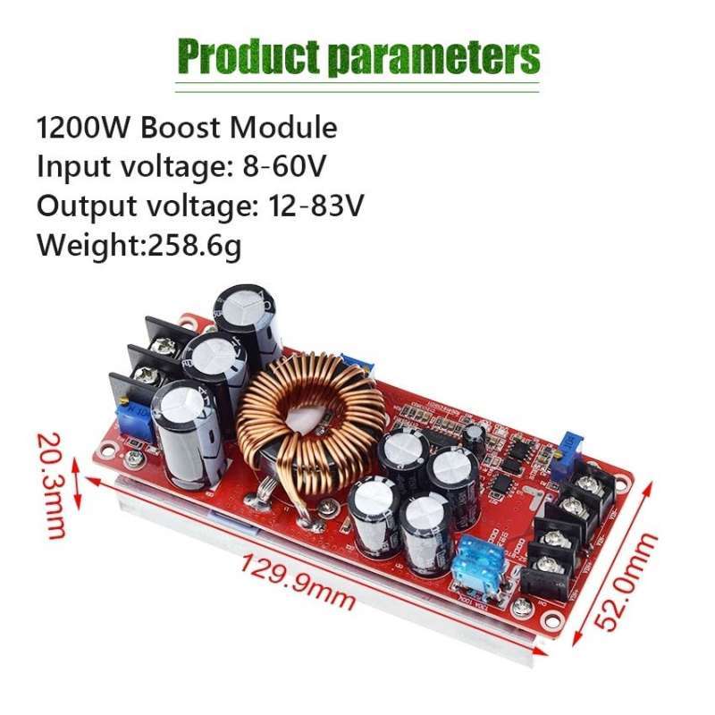 Jual Step Up 20a 1200w Module Modul Dc Adjustable Power Boost Regulator ...