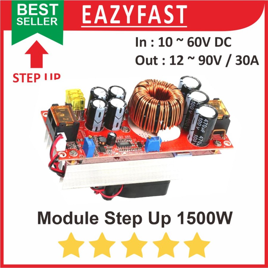 Jual Step Up 30A 1500W Module Modul DC Adjustable Power Boost Regulator ...