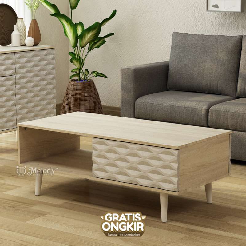 Promo Melody Furniture Meja Tamu/kopi Velma Coffee Tb Sol-white Diskon ...