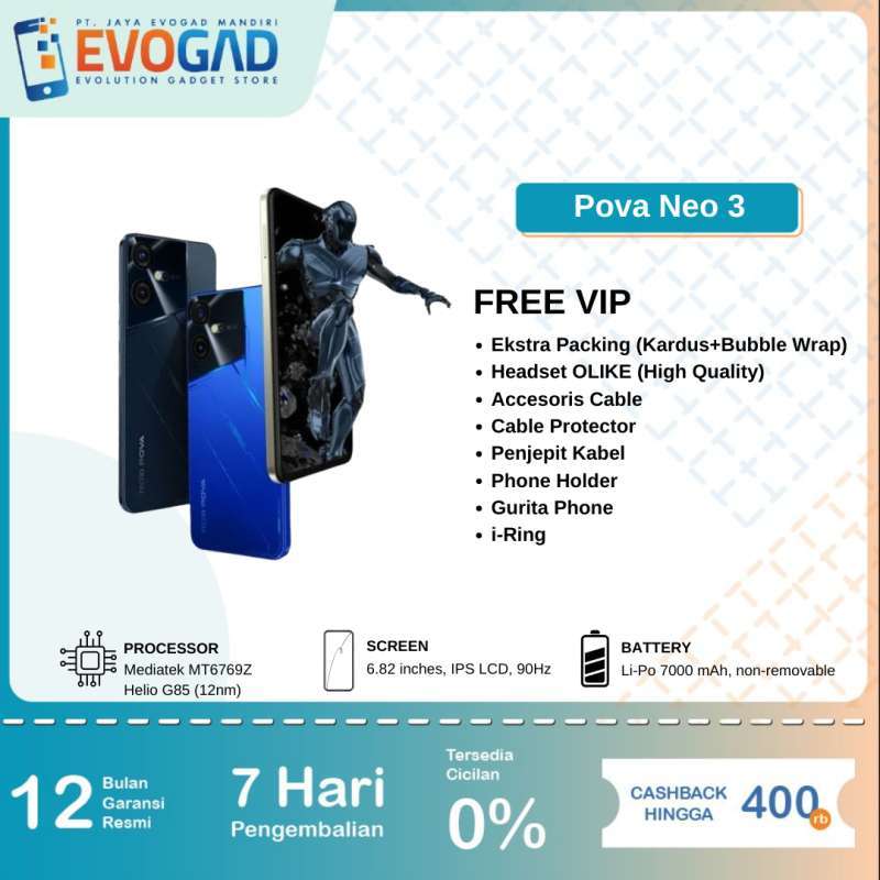 Promo Tecno Pova Neo 3 LTE 8+8GB/128GB | Android 13, HIOS | Garansi ...