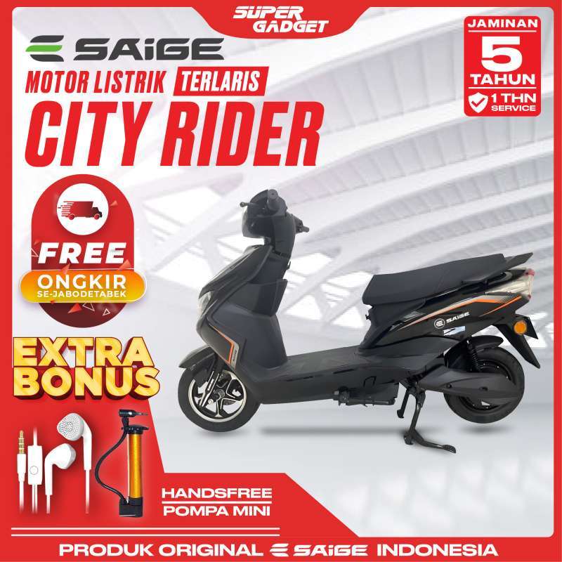 Promo Saige City Rider Motor Listrik Mopit Selis 72v 20ah Garansi Resmi - +helm+tws Blue Diskon ...