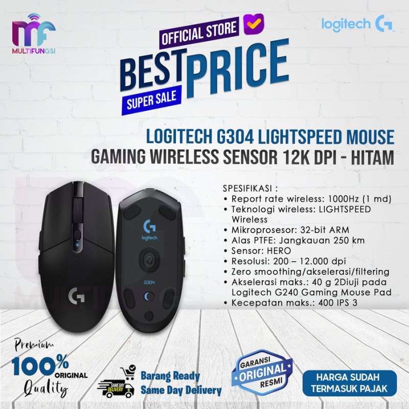 Jual Logitech G304 Lightspeed Mouse Gaming Wireless Sensor 12k Dpi Di Seller Multifungsi Online ...