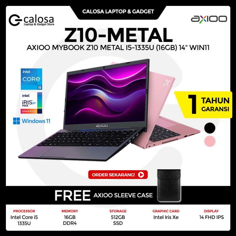 Jual Axioo Mybook Z10 Metal Intel I5-1335u Ram 16gb Ssd 512gb Iris Xe 14 Fhd Ips Windows 11 Free ...