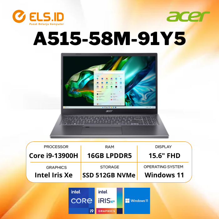 Promo Acer Aspire 5 A515-58M Core i9 13900H 16GB SSD 512GB 15.6 FHD W11+OHS Diskon 1% di Seller ...