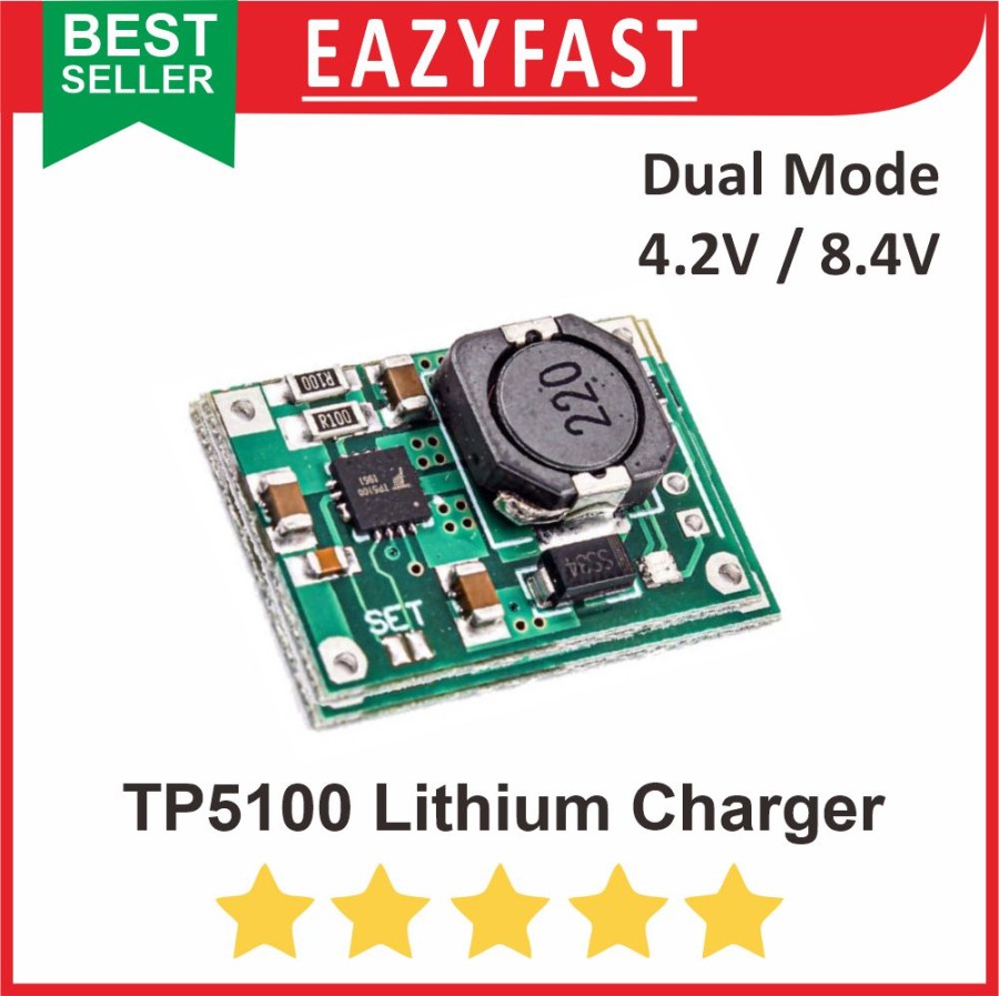 Jual Modul TP5100 Charger 1 2 Cell 2A Baterai Lithium 18650 Charging TP4056 di Seller Eazyfast ...