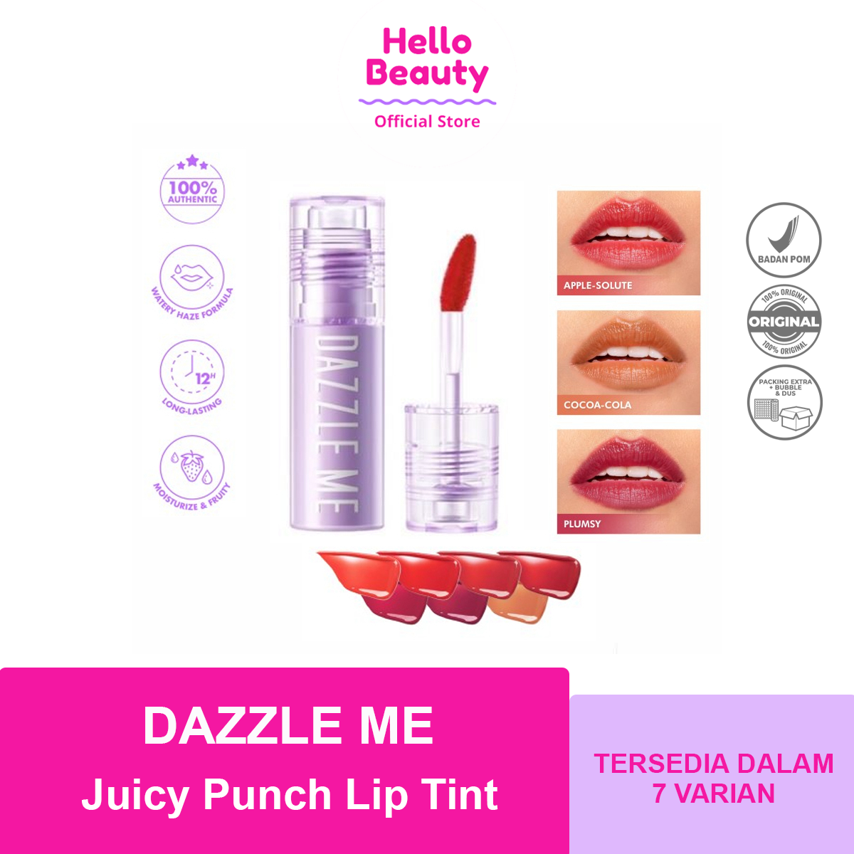 Promo DAZZLE ME Juicy Punch Lip Tint Diskon 45% di Seller Hello Beauty Store - Cengkareng Barat ...