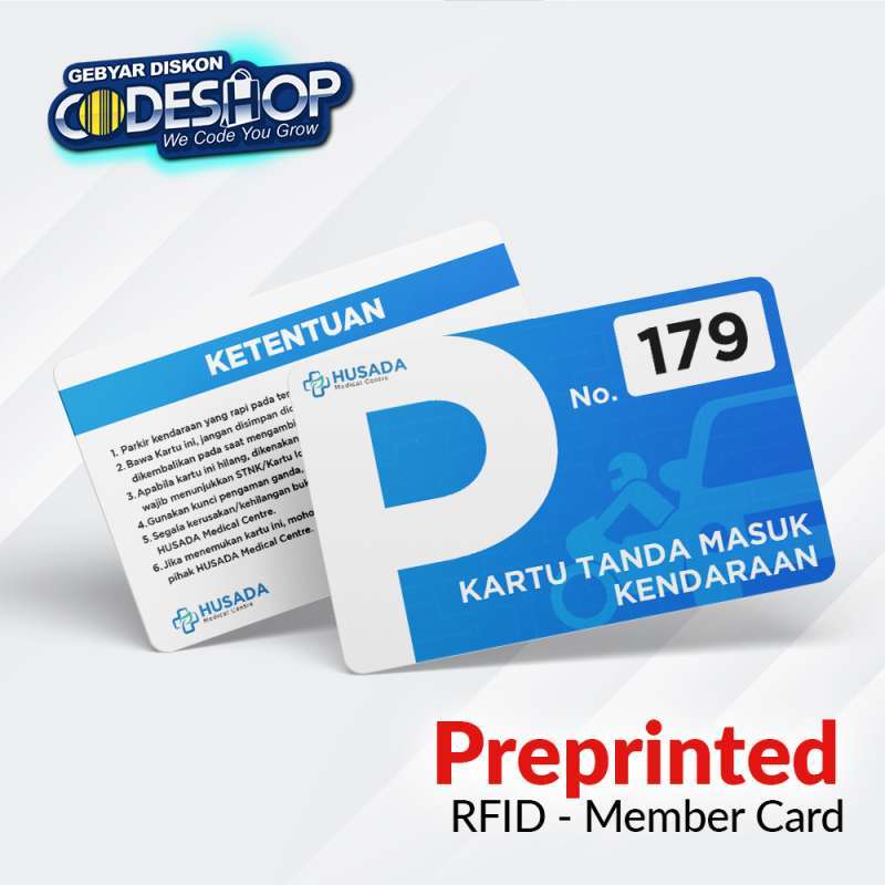 Jual Custom Preprinted ID Card Kartu Member Parkir Mobil Motor PVC RFID ...