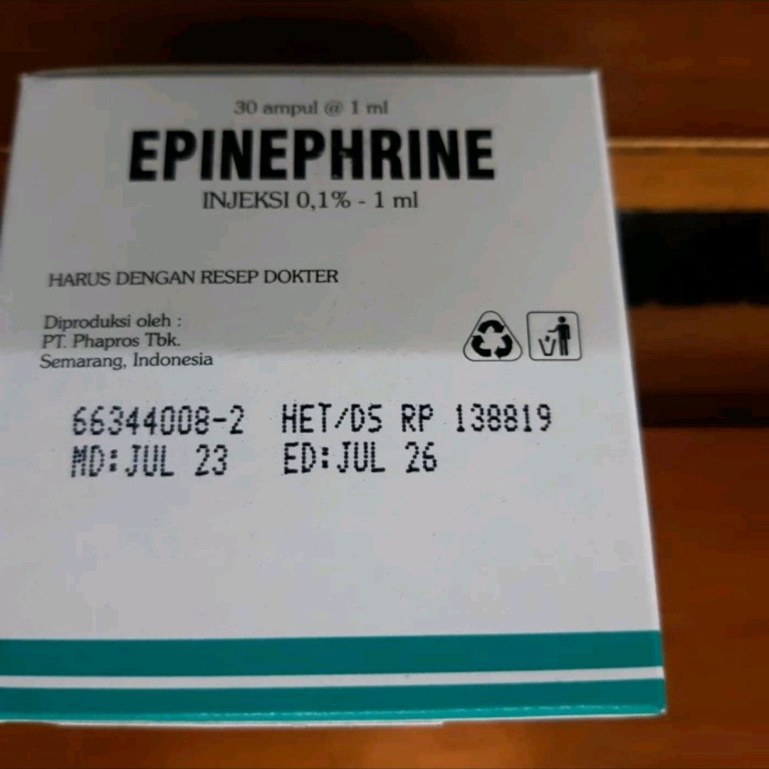 Jual Epinephrine 0.1 % Injeksi Per Box Di Seller Apotik Sekawan - Kayu ...
