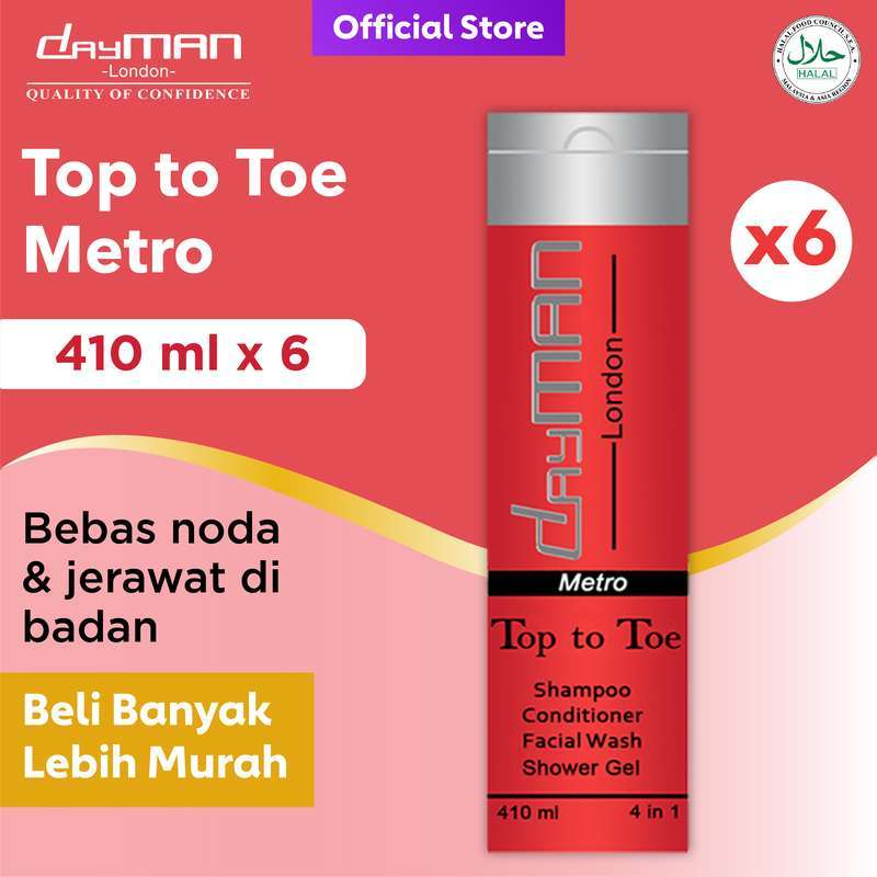 Jual Sabun Mandi Cair Dan Shampoo Dayman Top To Toe Metro 410 Ml Isi 6 ...