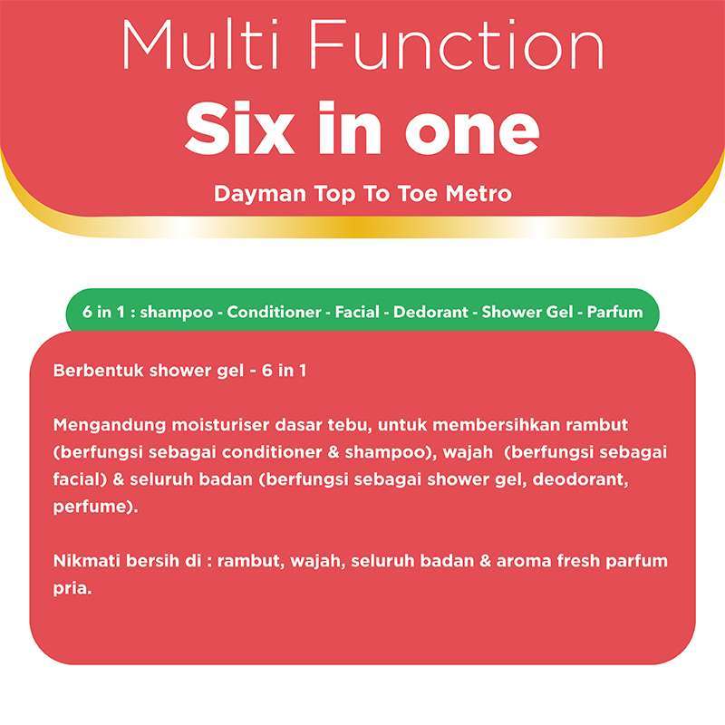 Jual Sabun Mandi Cair Dan Shampoo Dayman Top To Toe Metro 410 Ml Isi 6 ...