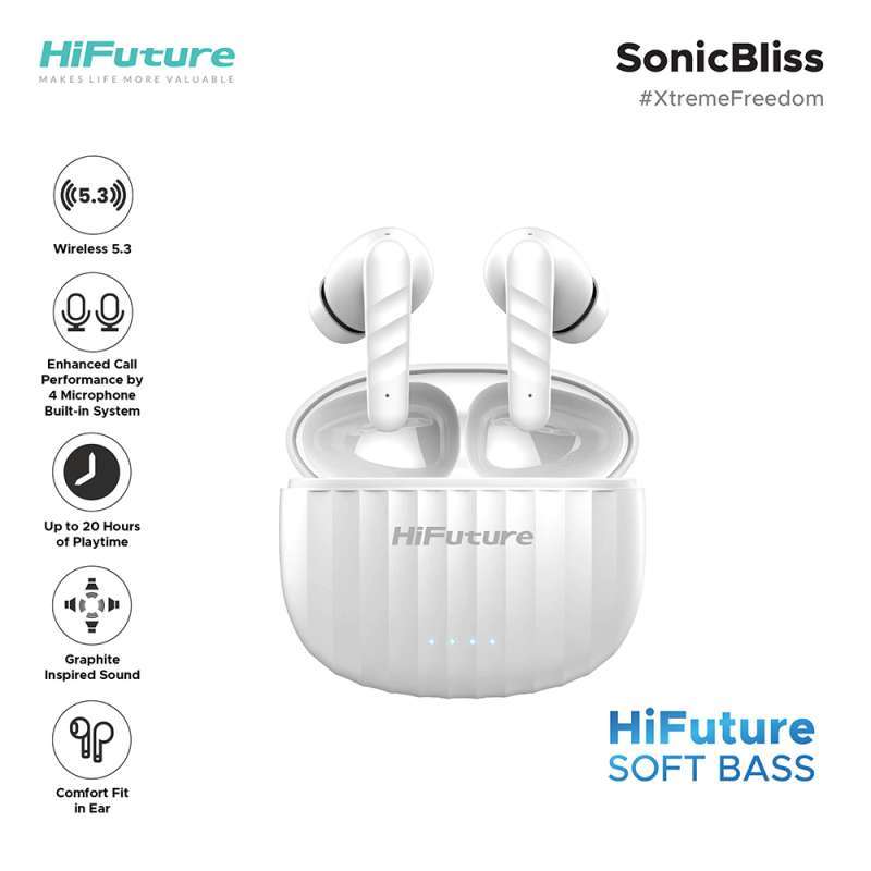 Promo Hifuture Sonicbliss True Wireless Bluetooth Earphone Tws Earbuds Built In 4 Mic Enc Soft ...
