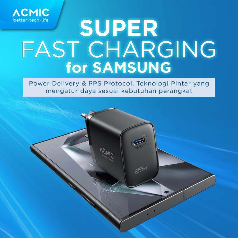 Promo Acmic Cpd25 Type C 25w Charger Super Fast Charging Adaptor For ...