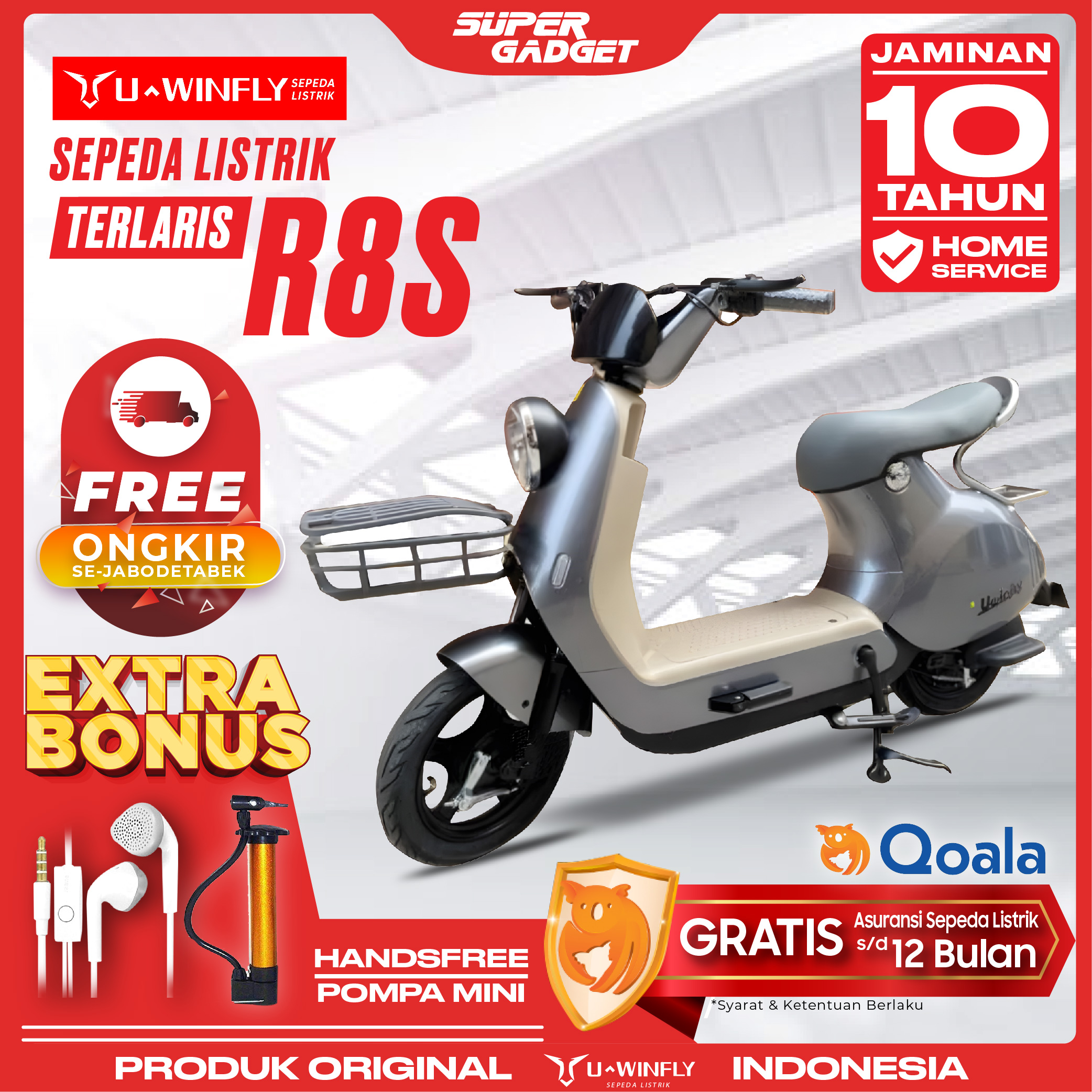 Jual Sepeda Listrik Uwinfly R8s 48v 12ah Garansi Resmi - Reg+proteksi ...