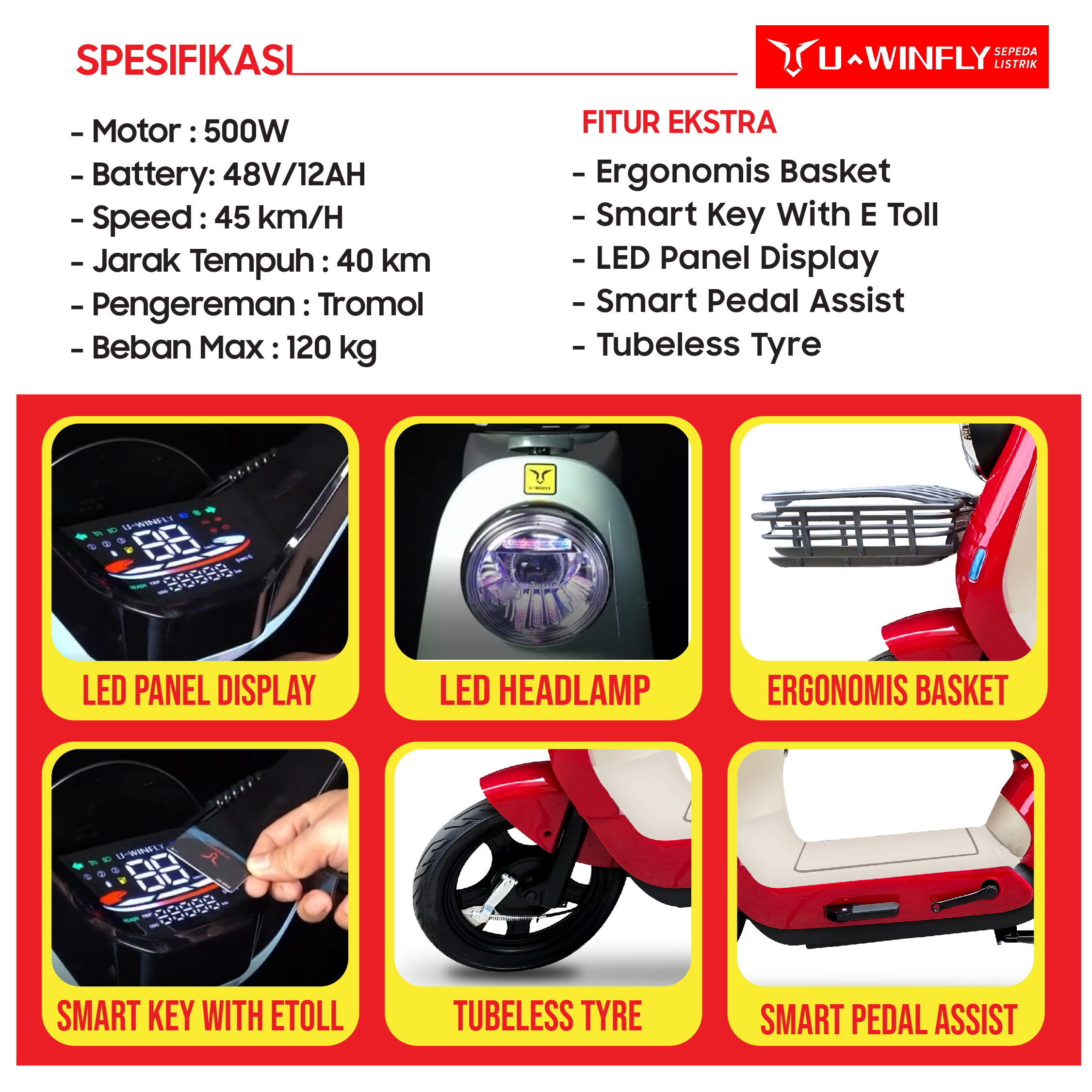 Jual Sepeda Listrik Uwinfly R8s 48v 12ah Garansi Resmi - Reg+proteksi ...