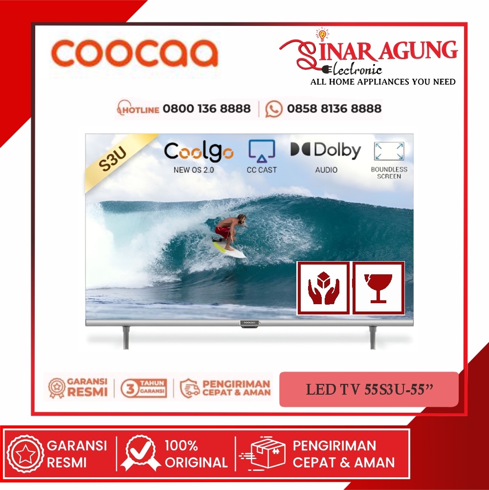 Promo COOCAA 55S3U / 55S3 55 INCH SMART TV 4K DOLBY AUDIO YOUTUBE ...