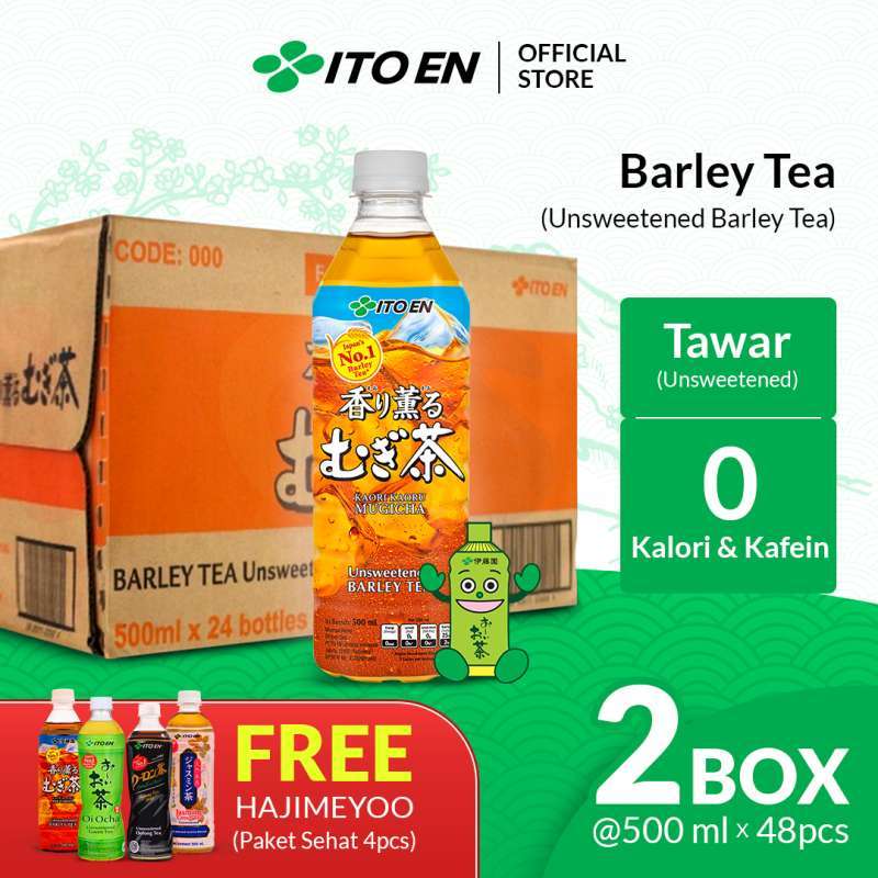 Promo 2 Box ITO EN Barley Tea No Sugar 500ml isi 48 pcs Free Paket Sehat Diskon 14% di Seller ...