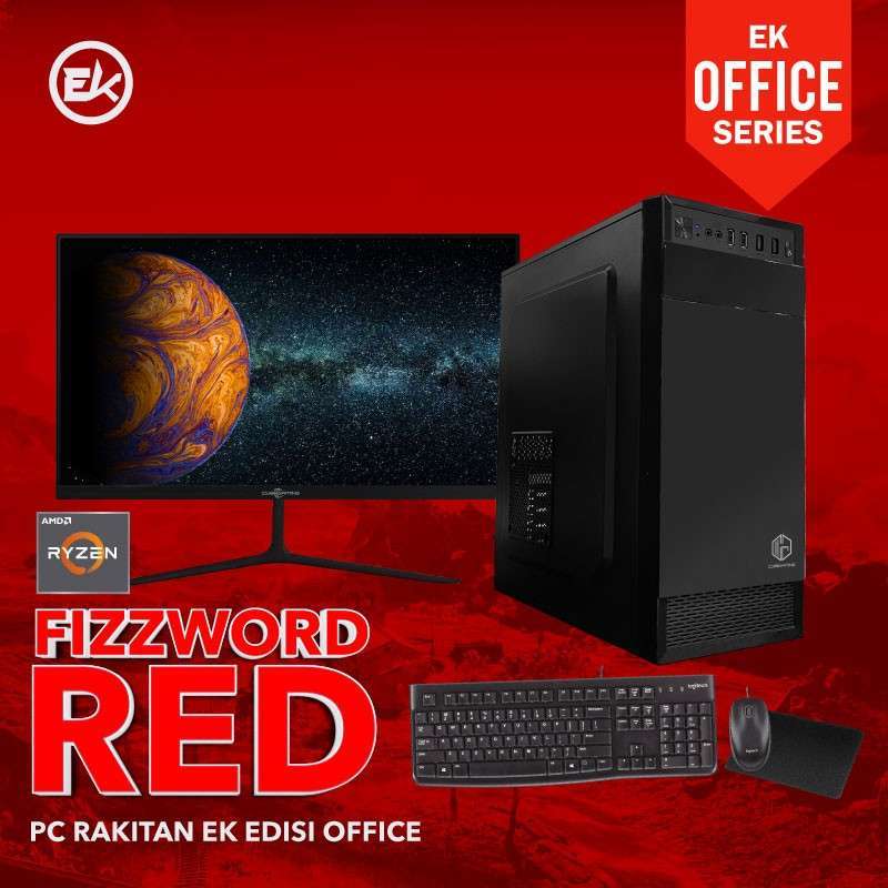 Promo PC Rakitan EK Office Fizzword Red - Ryzen 3 3200G 8GB - Enter ...