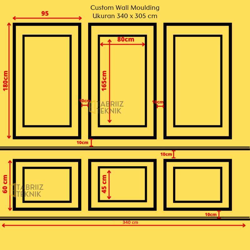 Promo Paket Dinding Kayu List Profil Custom Ukuran 340 X 305 Cm ...