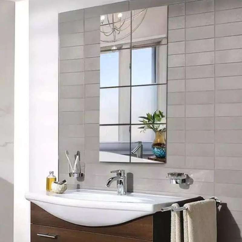 Promo Satuan Dekorasi Kaca Cermin Tempel Dinding Ukuran 24 X 24 Cm ...