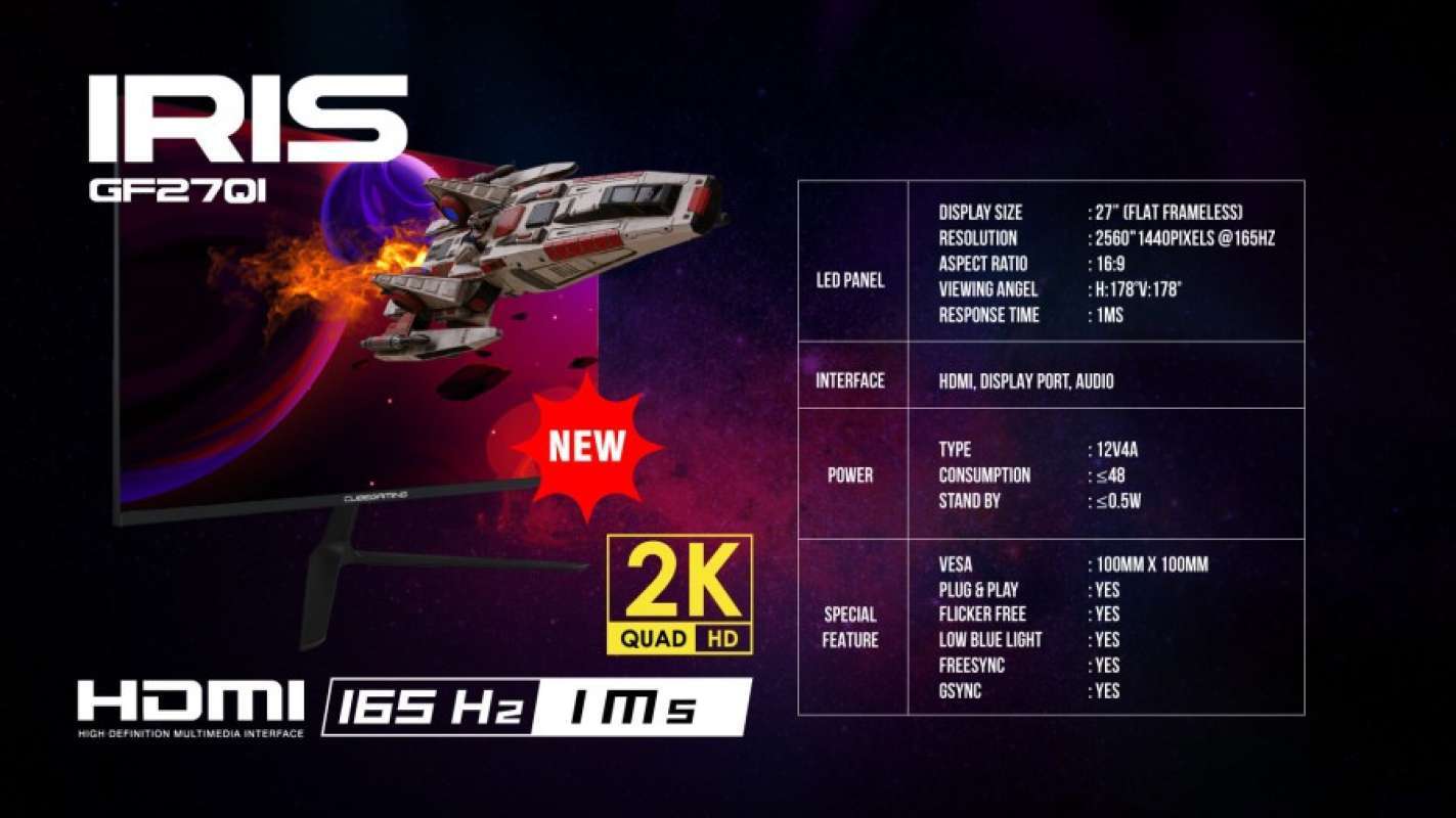 Jual Monitor Cube Gaming Iris 27 Gf27qi Qhd 2k Ips 165hz Gaming Monitor Di Seller Enter Komputer ...