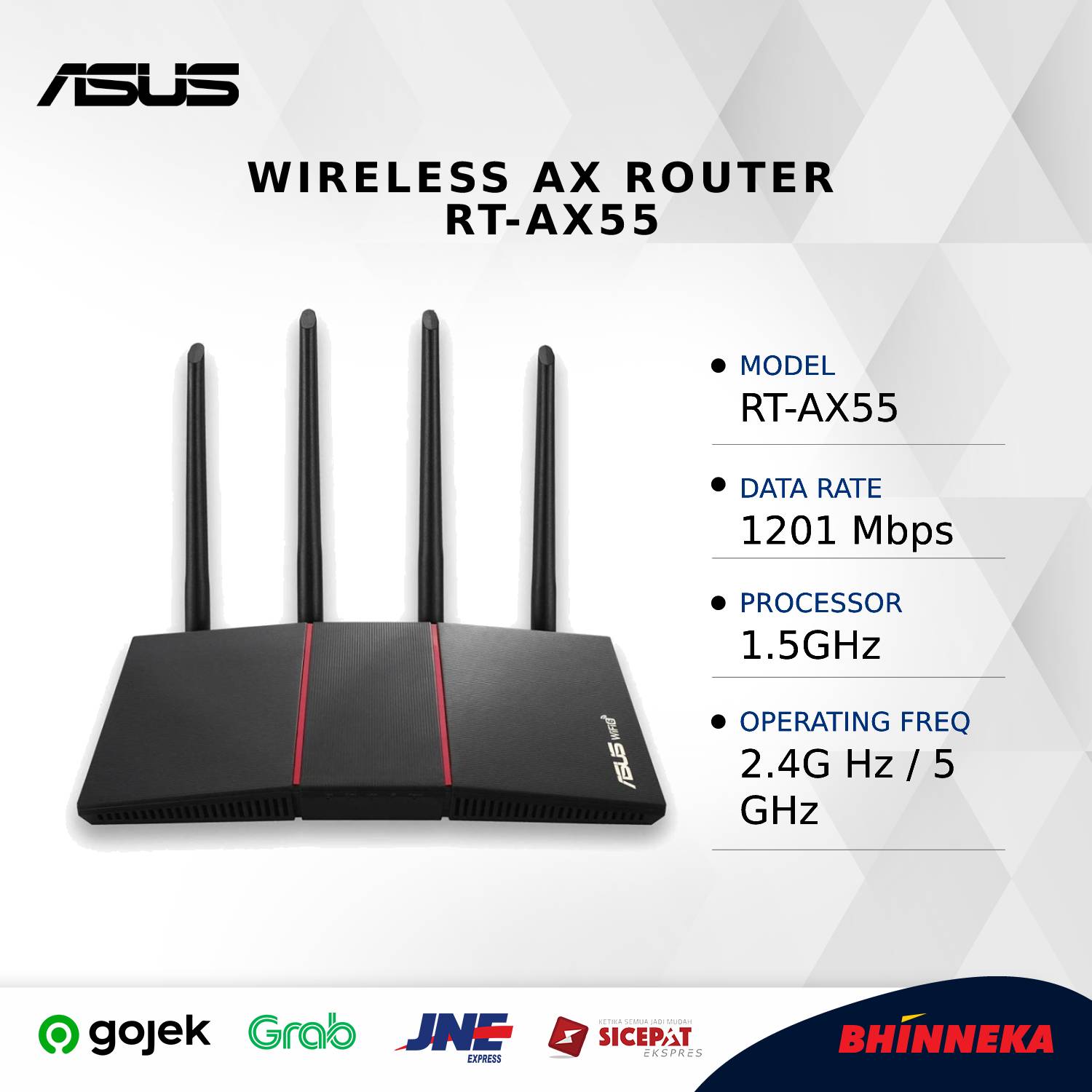 Jual ASUS Wireless AX Router RT-AX55 di Seller Bhinneka.com Official ...