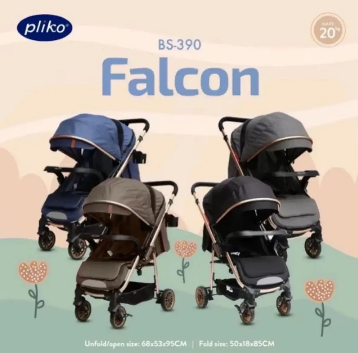 Jual Pliko Falcon Bs 390 Reversible – Stroller Bayi Dengan Handle Bolak ...
