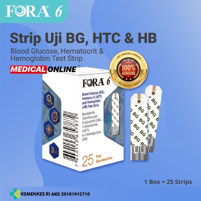 Jual Fora Strip 3 in 1 Gula Darah Glucose / Hematokrit Hematocrit ...