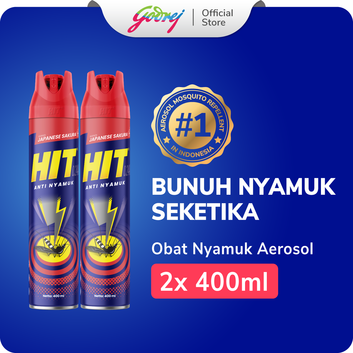 Promo Hit Aerosol Japanese Sakura Obat Nyamuk 400 Ml [2 Pcs] Diskon 28% ...