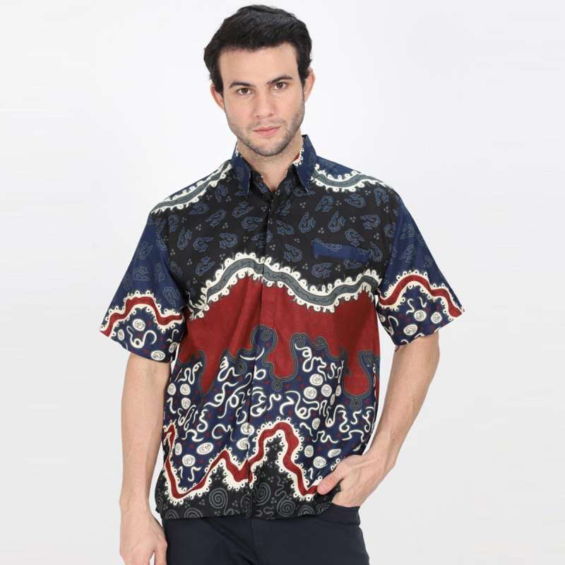 Promo Blitique Indra Kemeja Batik Pria Lengan Pendek Blue Red Diskon 70 ... Promo Blitique Indra Kemeja Batik Pria Lengan Pendek Blue Red Diskon 70 ...