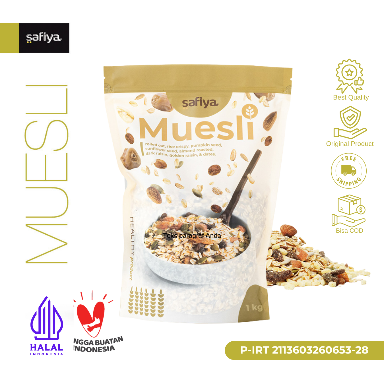 Promo Muesli Fruit And Seed 1 Kg Sereal Sehat Authentic Safiya Food ...