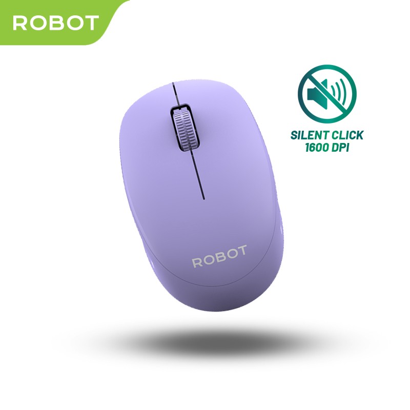 Promo Robot M210s 2.4g Wireless Silent Click Optical Usb Mouse - Ungu ...