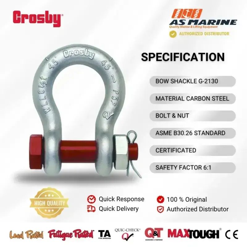Promo Bow Shackle / Segel Omega Bolt & Nut G2130 1-1/2 Inch 17 Ton ...