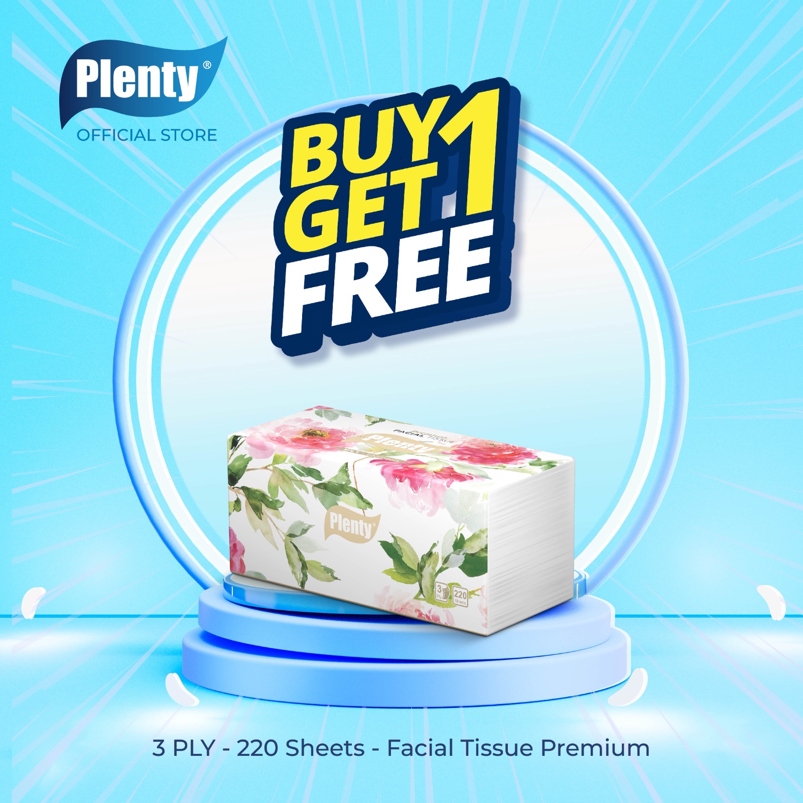 Jual Plenty® Premium Facial Tissue [220 Sheets/ 3 Ply] Di Seller Plenty ...