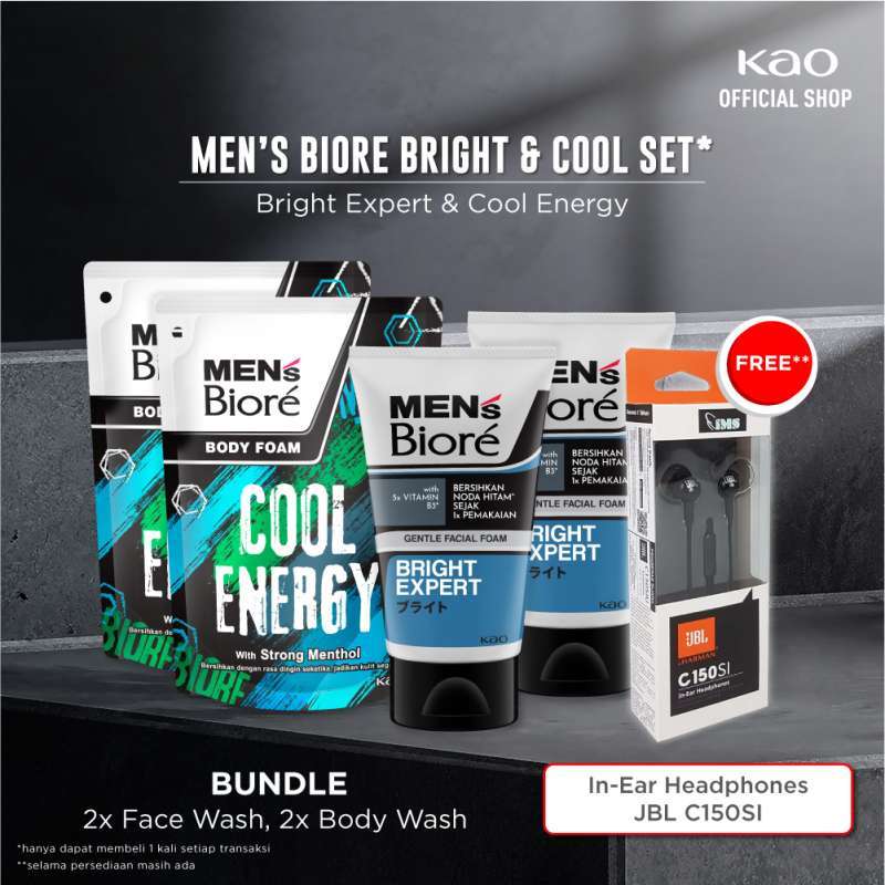 Promo Men’s Biore Bright Expert Facial Foam [100 G] - Twinpack + Men's ...