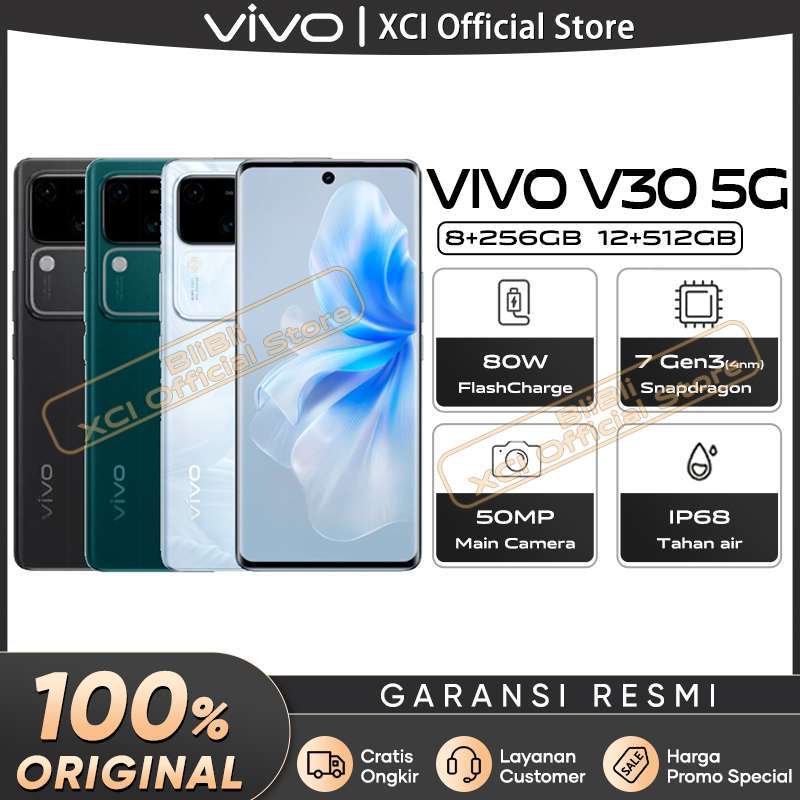 Promo Vivo V30 5g 8/256gb 12/512gb Nfc 80w Flashcharge 5000mah Battery Snapdragon 7 Gen 3 5g ...
