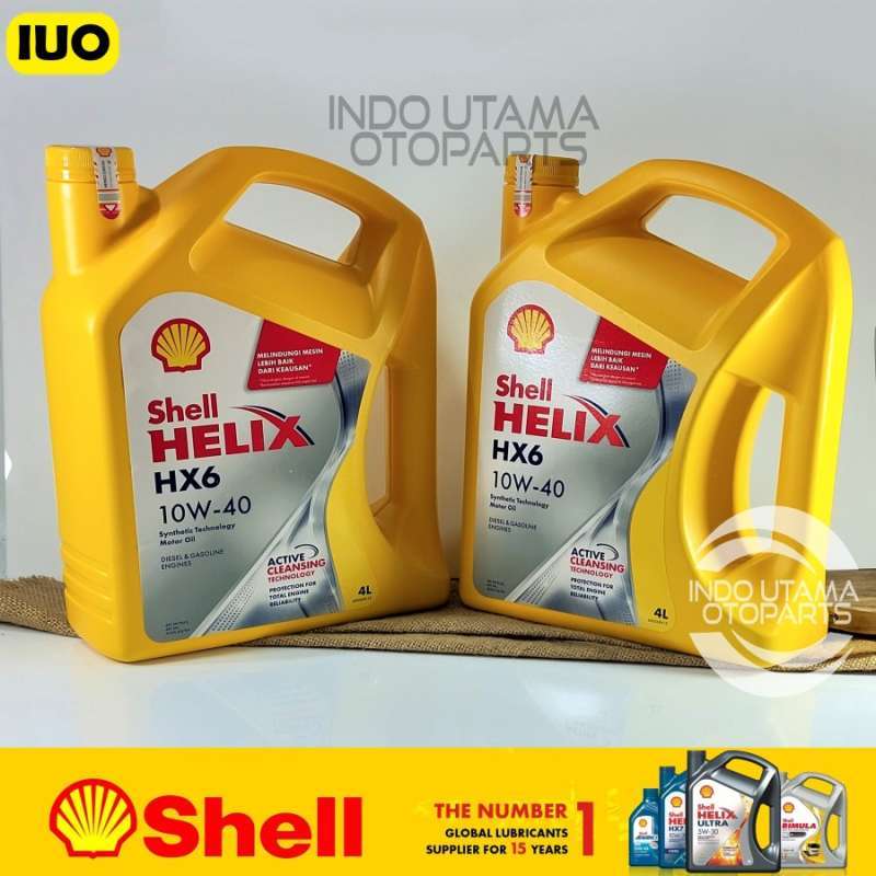 Jual Oli Mesin SHELL Helix HX6 10W40 Original Synthetic API SN PLUS 4 ...