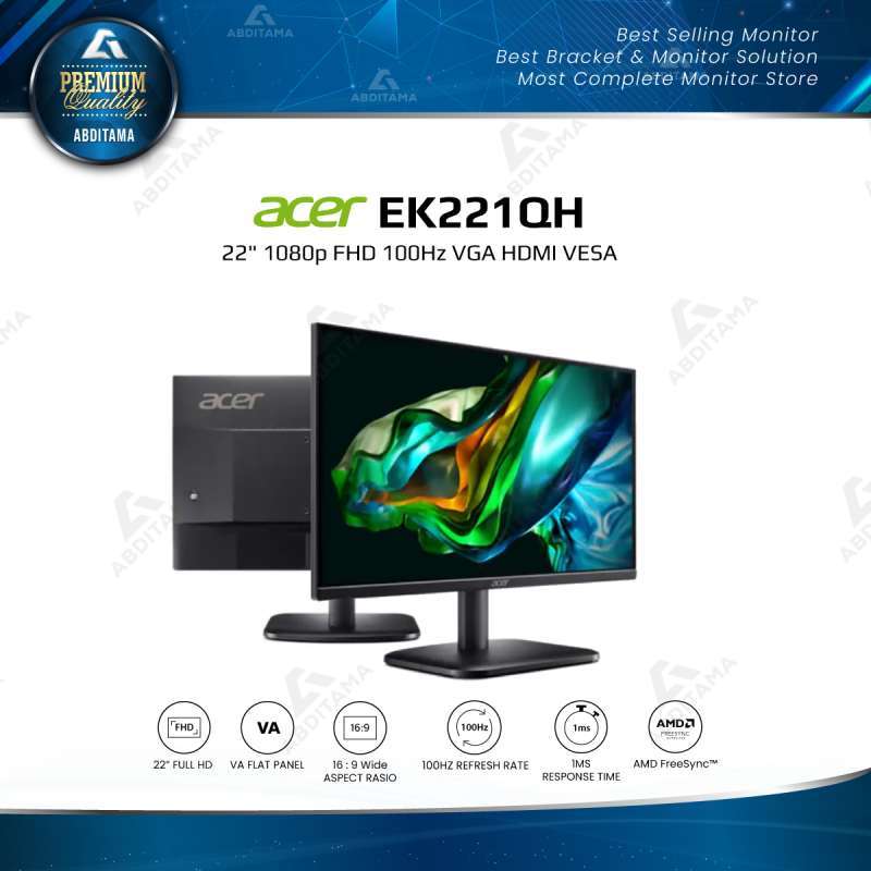 Jual Monitor Led Acer Ek221qh 22 1080p Fhd 100hz Vga Hdmi Vesa Di ...