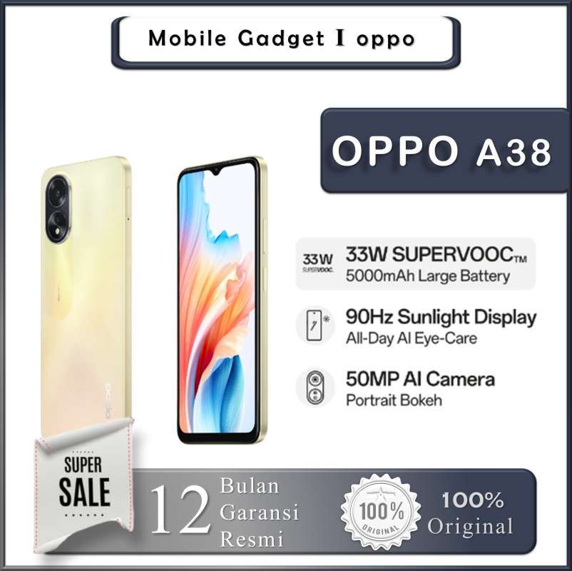 Promo OPPO A38 4/128GB [5000mAh SUPERVOOC 33W, 90Hz Sunlight DIsplay ...
