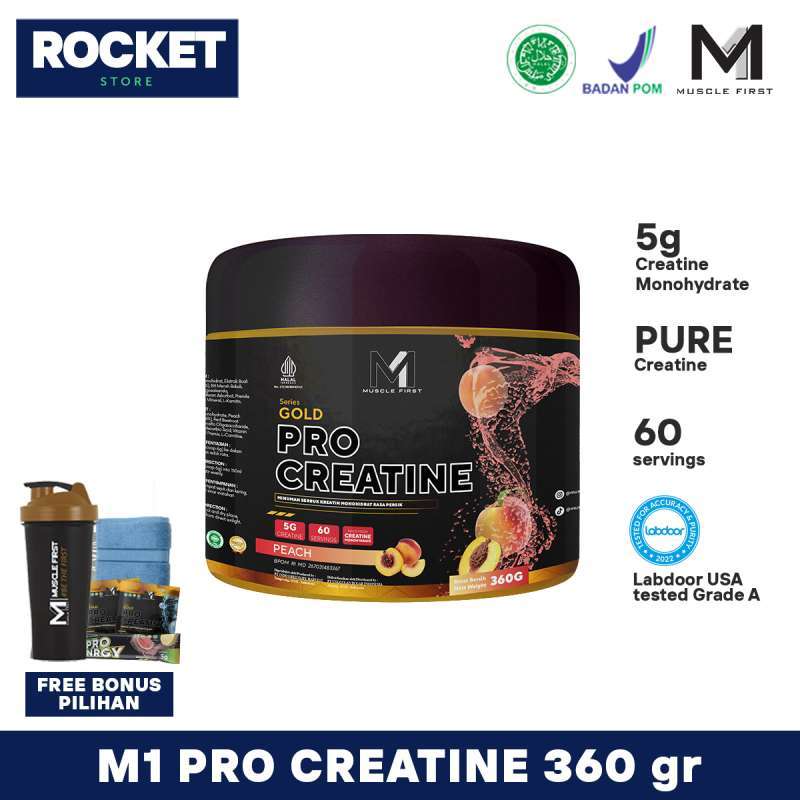 Promo M1 Muscle First Pro Gold Creatine 300 Gram Creatine Monohydrate ...