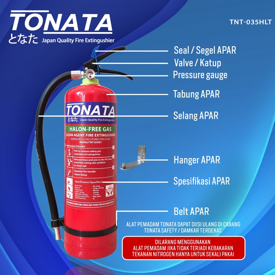 Promo Apar 3.5 Kg Tonata Clean Agent Eco Liquid Gas / Set Komplit ...