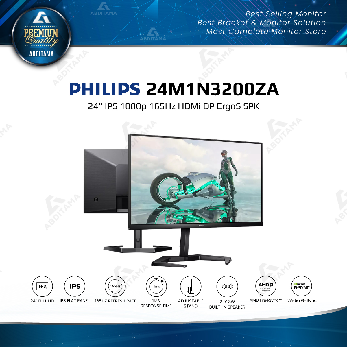 Jual Monitor LED Philips 24M1N3200ZA 24 IPS 1080p 165Hz HDMi DP ErgoS ...