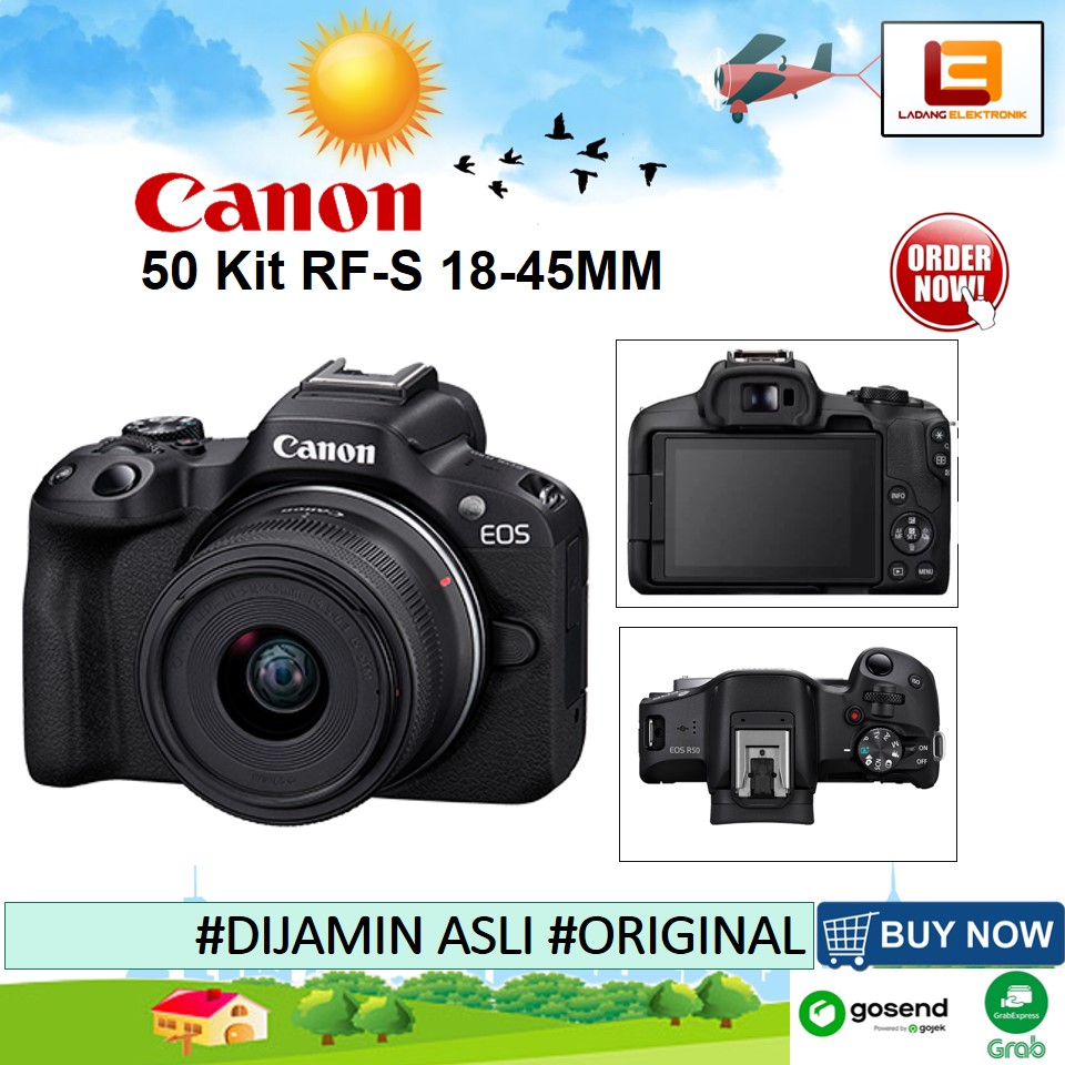 Promo Camera Canon EOS R50 Kit RF-S 18-45 IS STM Diskon 12% di Seller ...