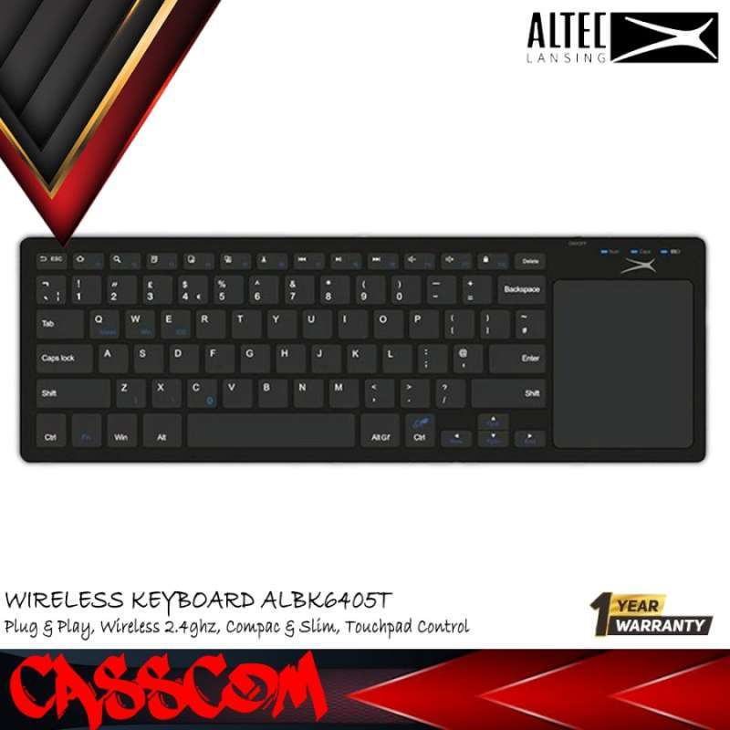 Jual Altec Lansing Keyboard Wireless Slim with Touchpad ALBK6405T di ...