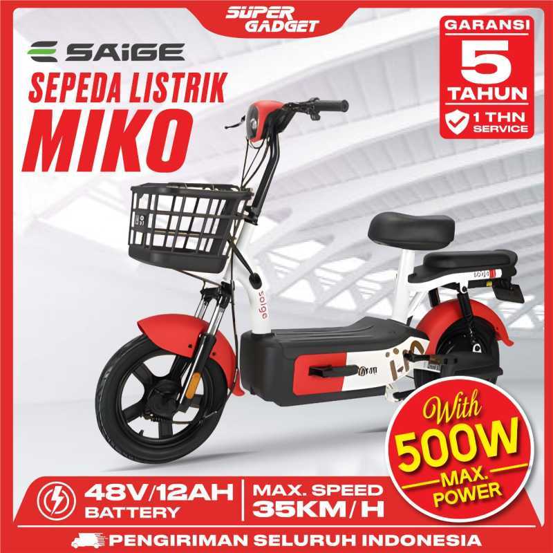 Sepeda Listrik Saige🔥 Harga Resmi 2026, GRATIS ONGKIR!