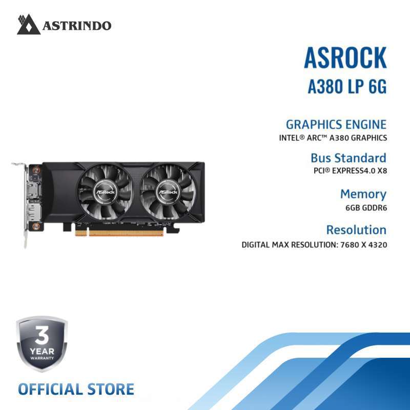 Promo Asrock Intel Vga Gddr6 - A380 Lp 6g Diskon 20% Di Seller Ast ...