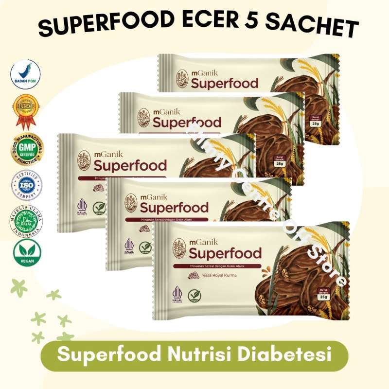 Promo Mganik Superfood Ecer 5 Sachet - Nutrisi Diabetesi, Rasa Royal ...