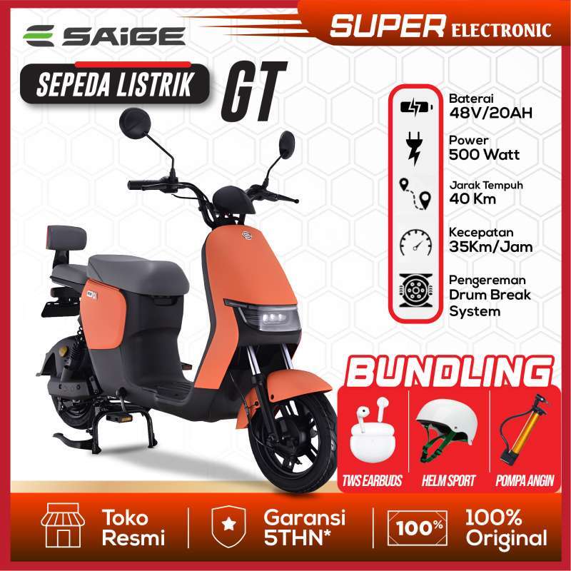 Promo Saige GT Sepeda Listrik 48V/20AH 48/20 AH Selis Mopit Garansi ...